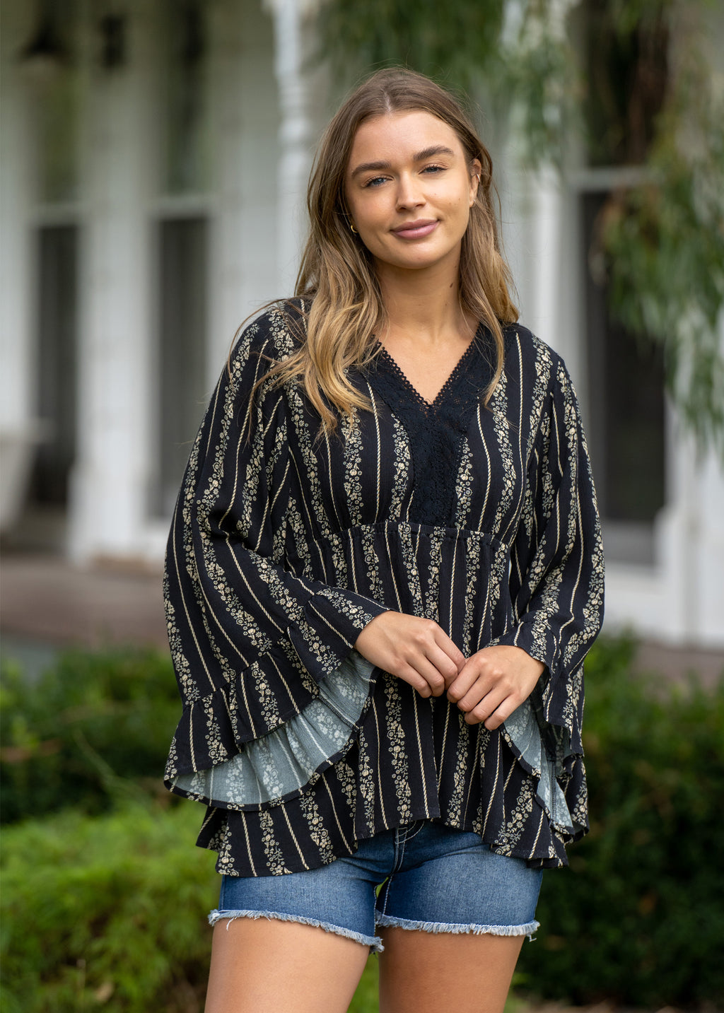 Pure Western Lilibeth Blouse Black – LittleBit Country