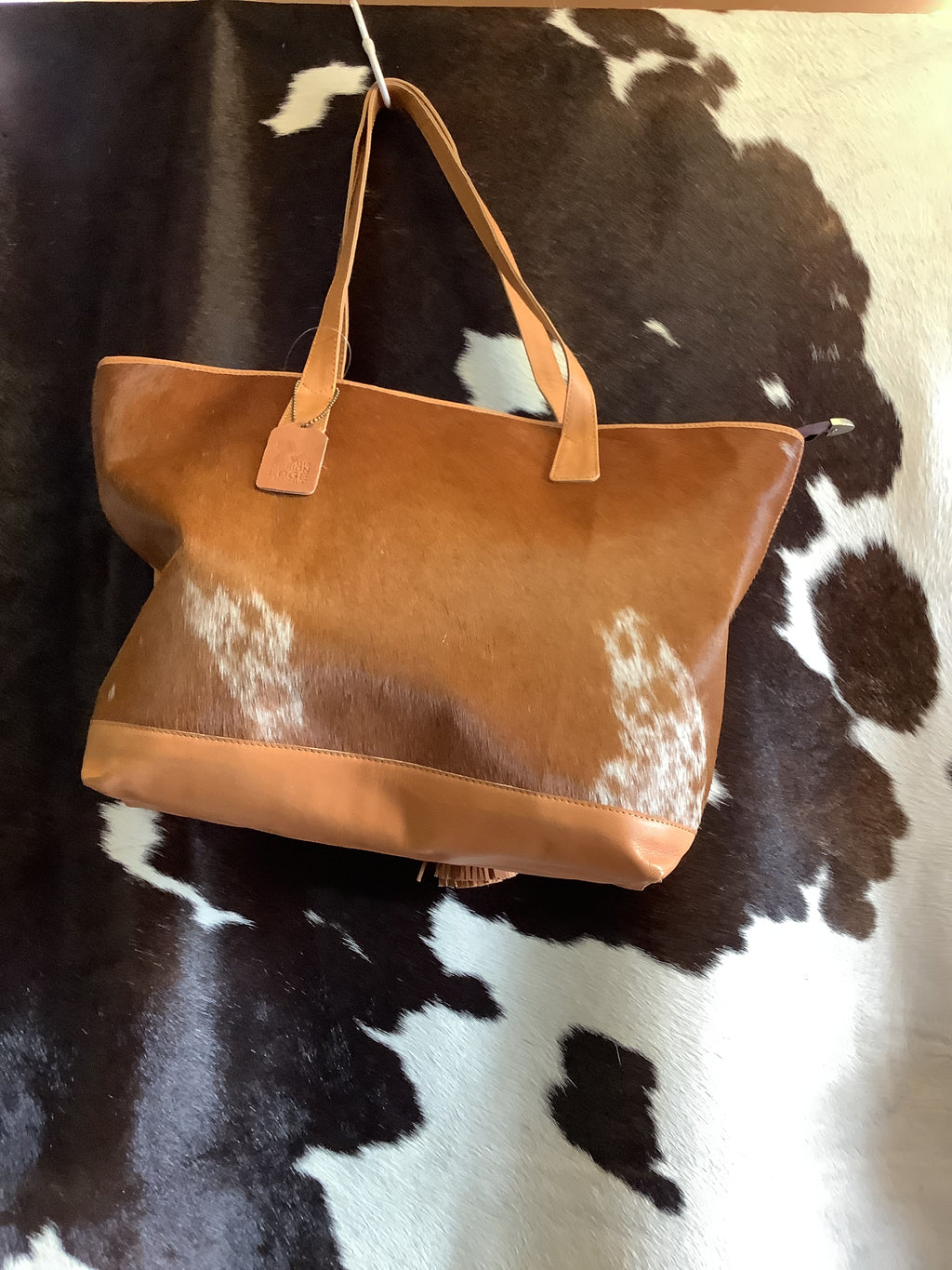 The Design Edge Portugal Shopper Cowhide Tote Bag Jersey Hairon and Ta ...