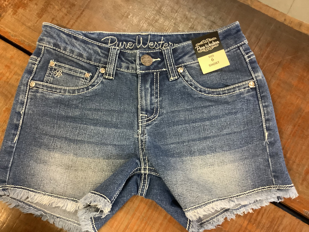 PCP2305853 Pure Western Women's Peyton Shorts-RETRO BLUE – LittleBit ...