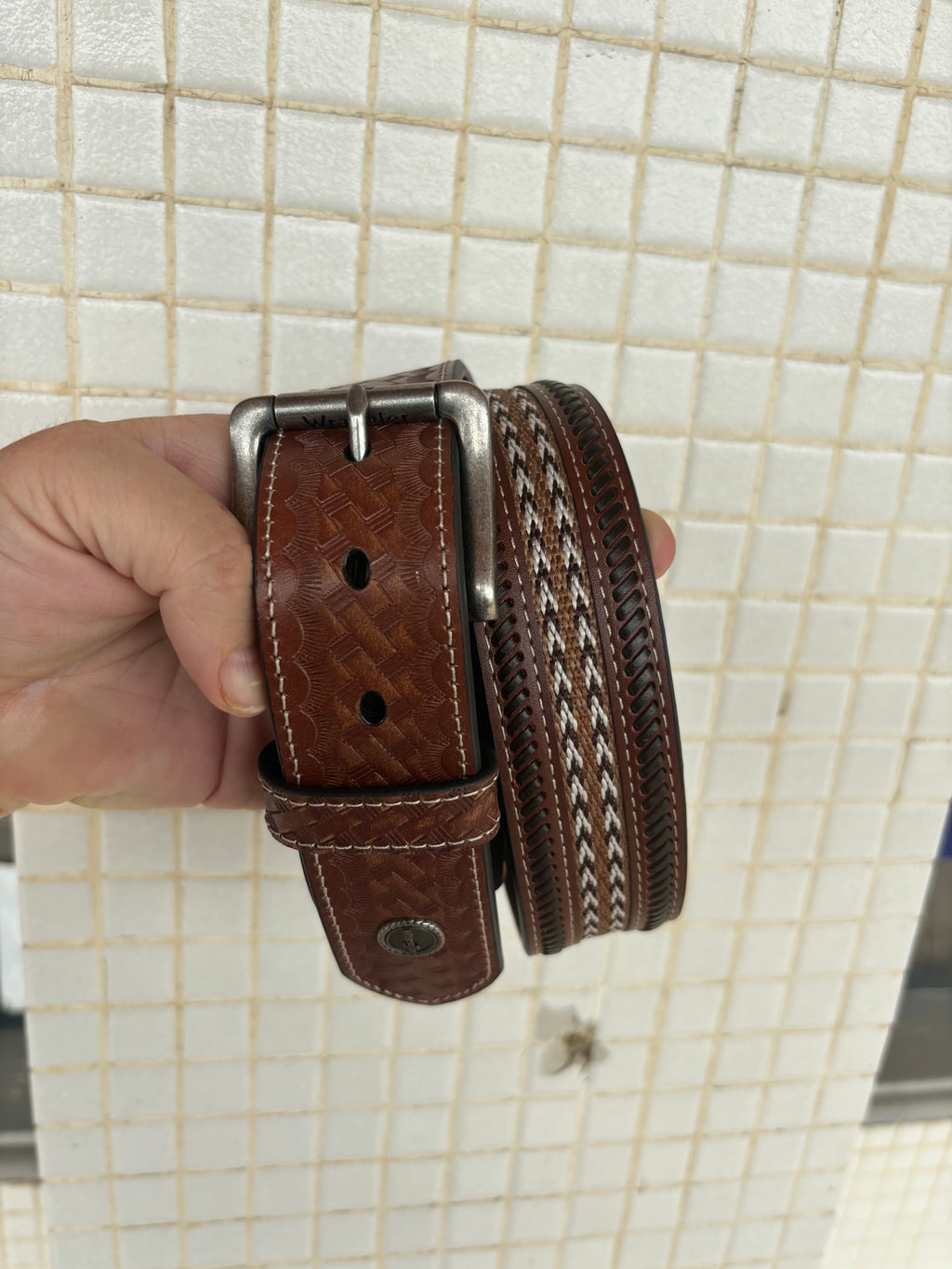 X4W1940BLT Wrangler Mens Archer Belt Tan – LittleBit Country