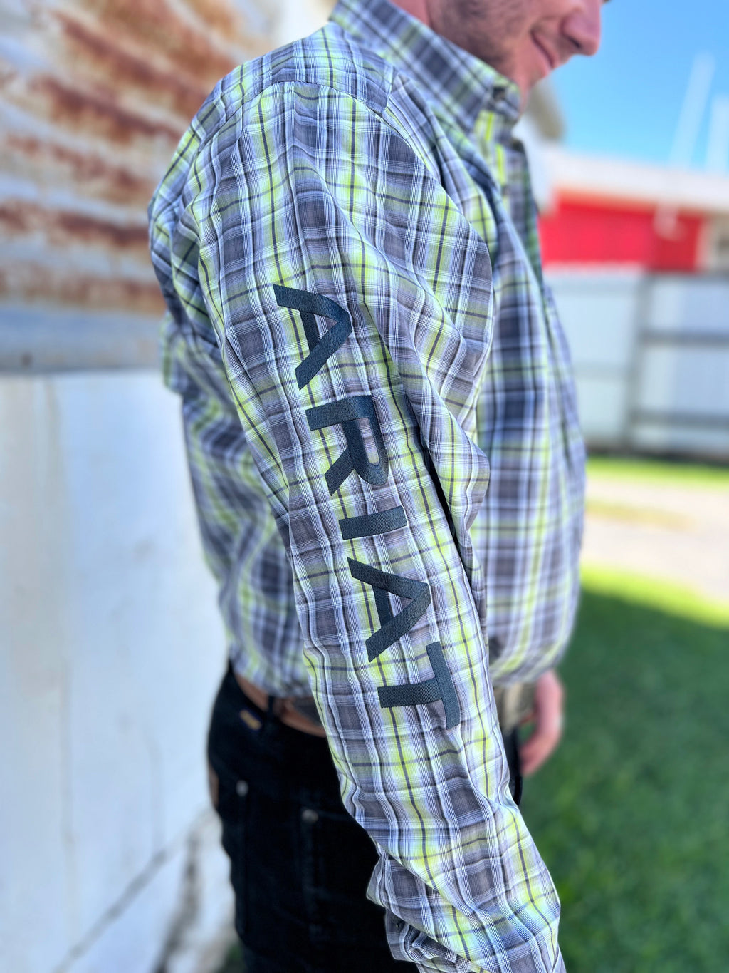 10041785 Ariat Mens Pro Series Team Mabry Classic LS Shirt Macaw Green ...